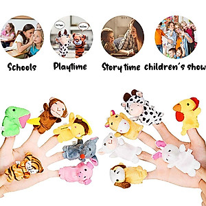 12 Pack Plush Animal Finger Puppet Toy with Valentine's Greeting Cards, Valentine School Classroom Prize Party Favor Toys, Valentine Gift Exchange
