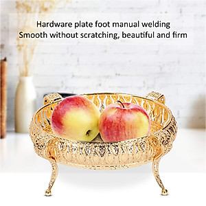 Metal Fruit Tray, Zinc Alloy Table Centerpiece Food Stand Dessert Storage Plate Holder Snack Bread Candy Storage Dish for Party Kitchen Countertop Decorative