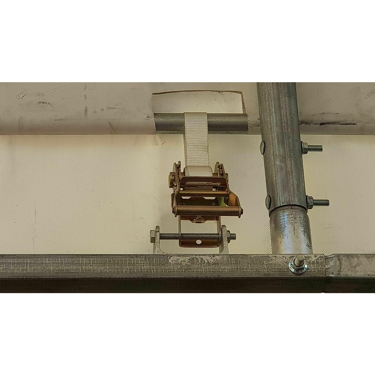 Generic Covermore 20'x20' Upgraded Shipping CONTAINER MOUNTED Canopy- 15 oz. PVC Fabric canvas roof shelter- UV resistant/Water resistant/snow resistant, White, c2020