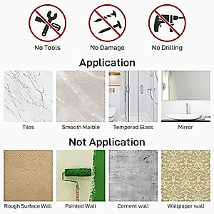 Midphorn 2-Pack Adhesive Shower Caddy, No Drilling Shower Shelf with Hooks Rustproof Wall Mounted Shower Organizer for Inside Shower Bathroom Storage Shampoo Holder, Matte Black