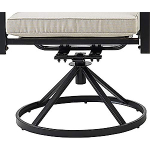 Crosley Furniture KO60026BZ-OL Kaplan Outdoor Metal Dining Swivel Chairs, Set of 2, Oiled Bronze with Oatmeal Cushions