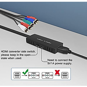 LVY HDMI to Component Converter Adapter, Support 1080P HDMI to YPbPr Converter Compatible DVD, VCD, PS3/PS4, Xbox, Wii to New HD TV/ Monitor/ Projecto
