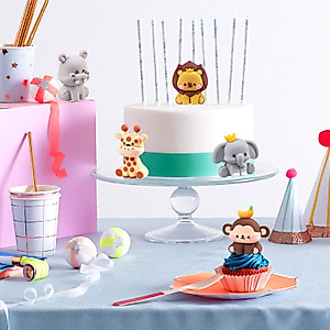 Jungle Safari Animal Cake Toppers – Lion Giraffe Monkey Hippo Elephant for Baby Shower