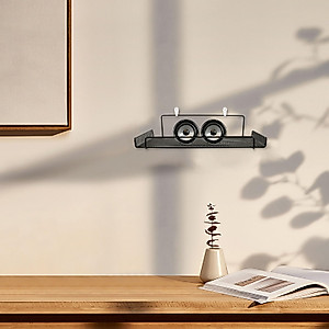 FOMIYES Projector Stand Wall Floating Shelves WiFi Router Storage Box TV Set Shelf Wall Hanging Plug Board Bracket Cable Storage Organizer for Bedroom Living Room Black Projector Mount