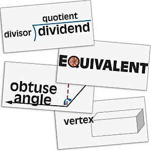 Really Good Stuff Math Vocabulary Word Wall - 45 Cards