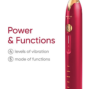 Wagner Stern. Duette Series. 2 Electric toothbrushes with Pressure Sensor. 5 Brushing Modes and 4 Intensity Levels, 10 Dupont Bristles, 2 Premium Travel Cases. (Burgundy/Black)