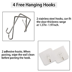 Ocean Mermaid Hanging Laundry Hamper large Wall Mounted Laundry Basket with Stainless Steel Hooks Laundry Room Organization and Storage Saving Space Over the Door Laundry Bag