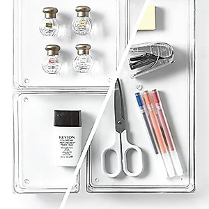 BINO | 3-Piece Drawer Organizer Bin Set | THE MODULAR | Multi-Purpose Storage | Durable | BPA-Free | Desk Drawer Organizer | Vanity Organizer | Bathroom Drawer Organizers | Makeup Drawer Organizer