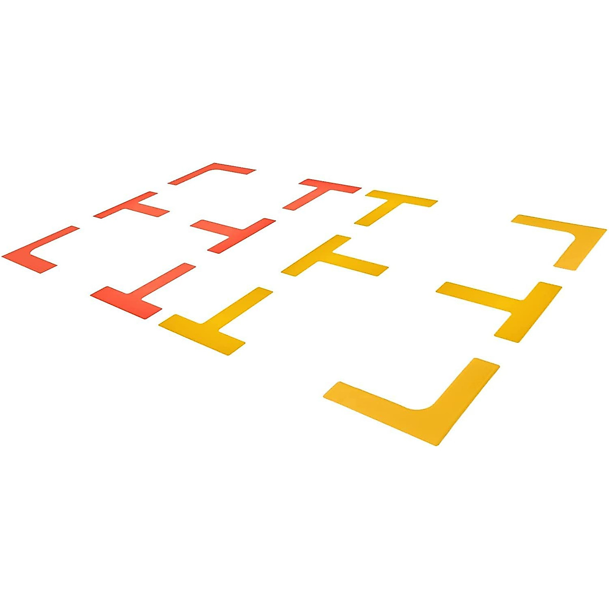 Eco Walker Court Lines Marker Kit Throw Down Markers Create Your Own Mini Pickleball Tennis Court (RED-Yellow)