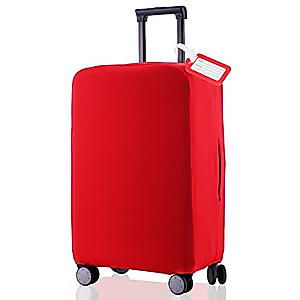RainVillage Travel Luggage Cover Suitcase Protector Scratch-Resistant Fit 19-31 Inch Suitcase, Not Included Suitcase (Red, S(19-21 inch))