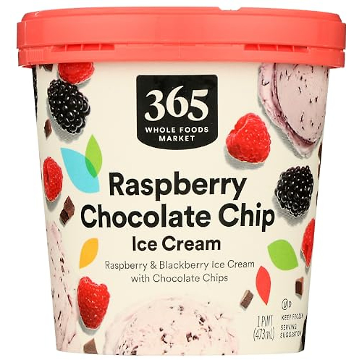 365 by Whole Foods Market, Ice Cream Raspberry Chocolate Chip, 16 Ounce