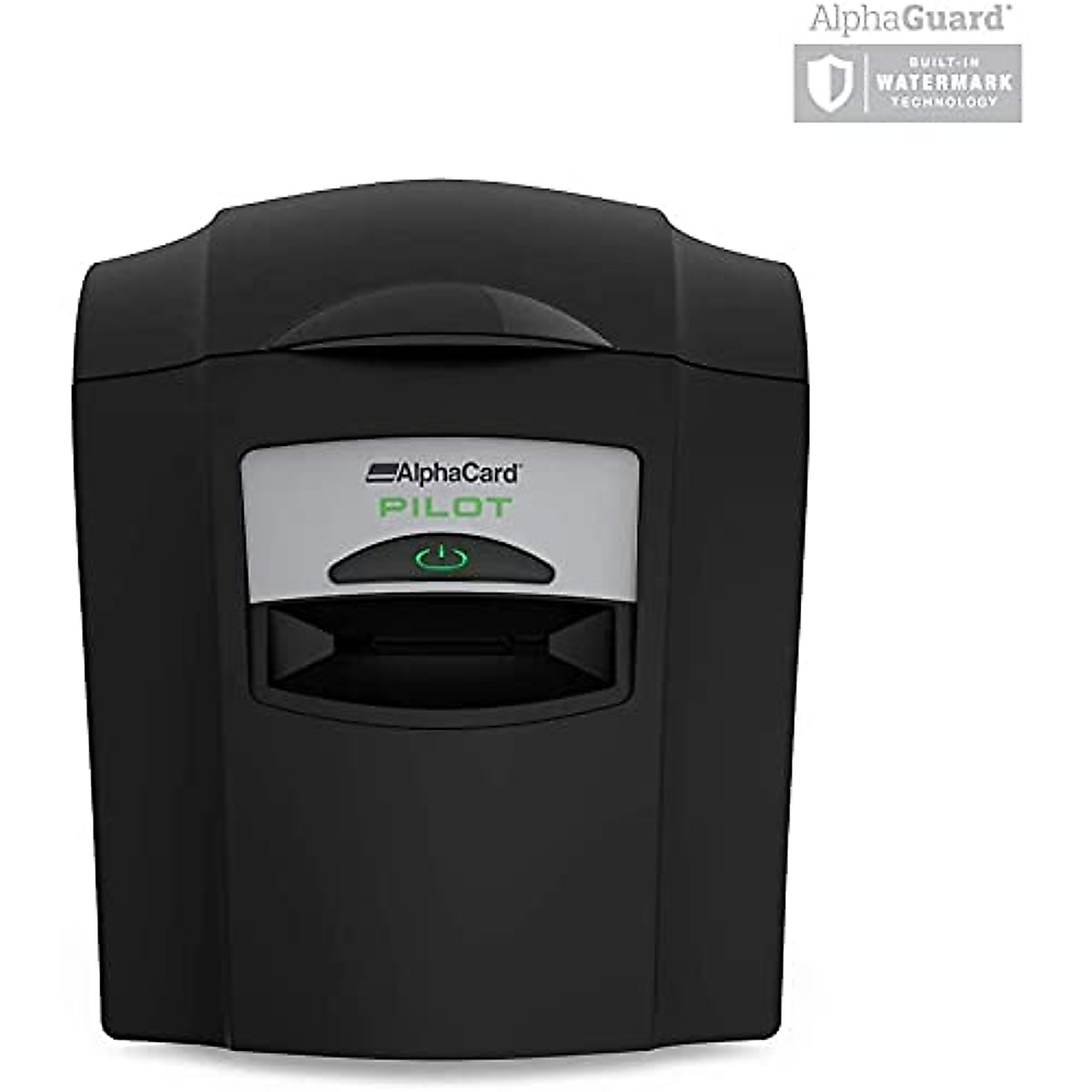 Complete ID Card Printer Bundle: AlphaCard Pilot ID Printer, EasyBadge ID Software & Mobile App, ID Supplies - 100 Printable Cards