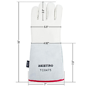 BEETRO -292℉— -418℉/-180℃— -250℃ or Above Antifreeze Gloves for Dry Ice Handling Liquid Nitrogen Low Temperature Resistant Sponge Inner 16 Inch