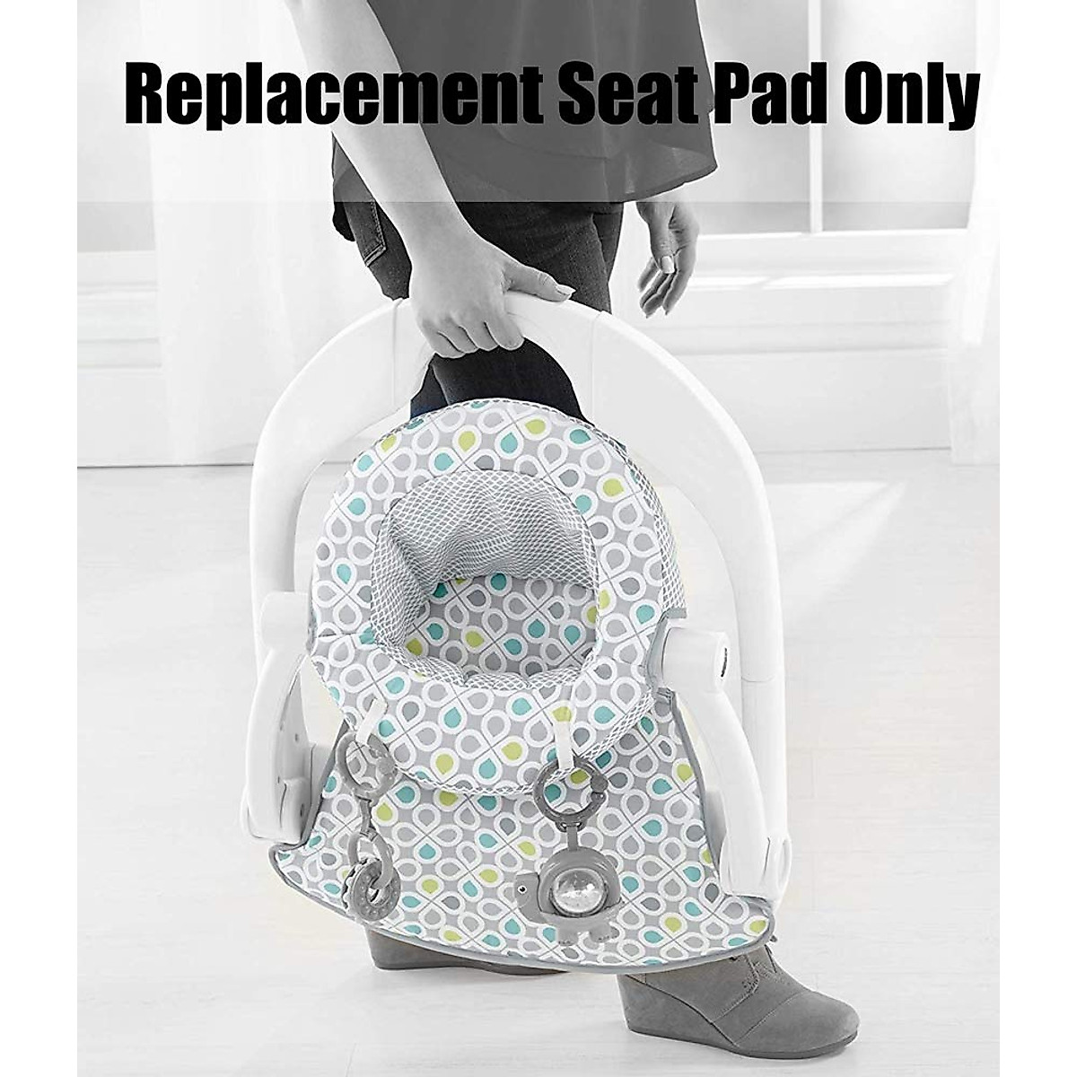 Replacement Seat Pad for Sit-Me-Up Floor Seat - FLD88 ~ Fisher-Price Baby Sit Me Up Seat ~ Honeydew Drop ~ Replacement Seat Cover in Grays and Greens