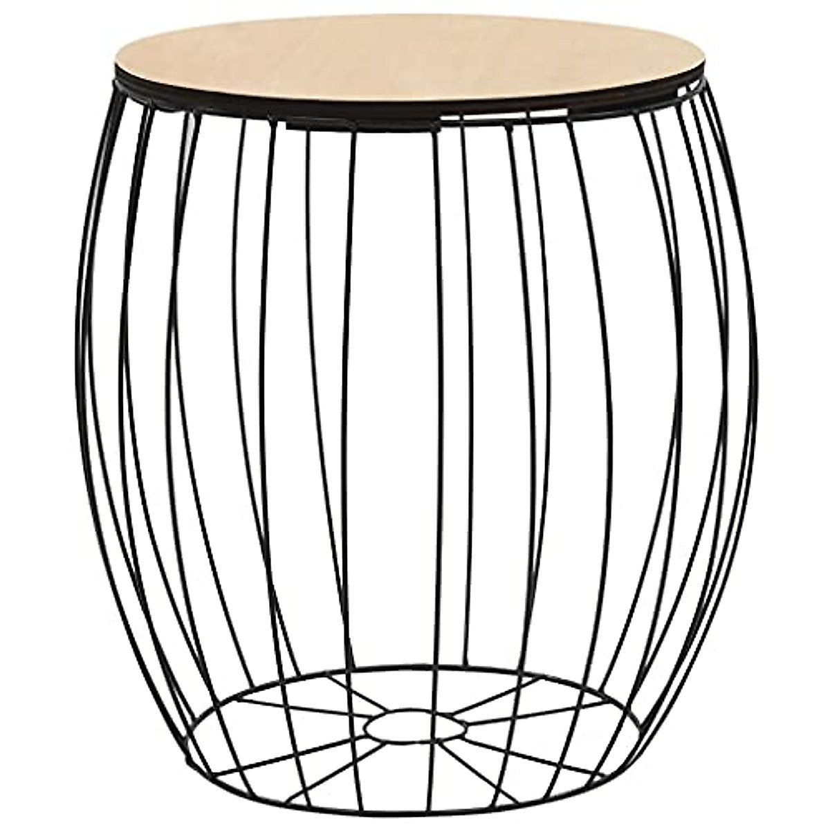 SLGSDMJ Vintage Coffee Table Set 3 Pieces Round Tabletop Furniture Side End Table with Metal Legs for Living Room, Bedroom, Office Poplar Plywood Iron