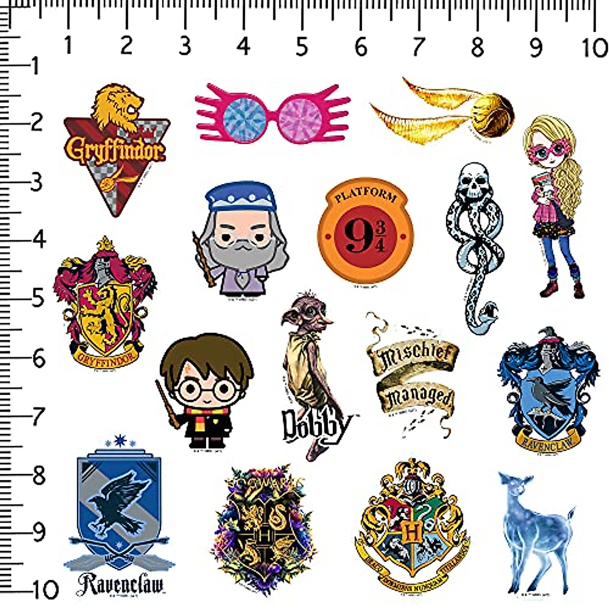 Harry Potter Stickers Die Cut Vinyl Sticker Variety Pack - Laptop, Water Bottle, Scrapbooking, Tablet, Skateboard, Indoor/Outdoor - Set of 50