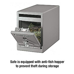 SentrySafe Depository Safe with Dual Key Lock, Steel Drop Slot Safe for Offices and Businesses, Stores Cash, Money, 0.23 Cubic Feet, 8.5 x 6 x 12.3 Inches, UC-025K