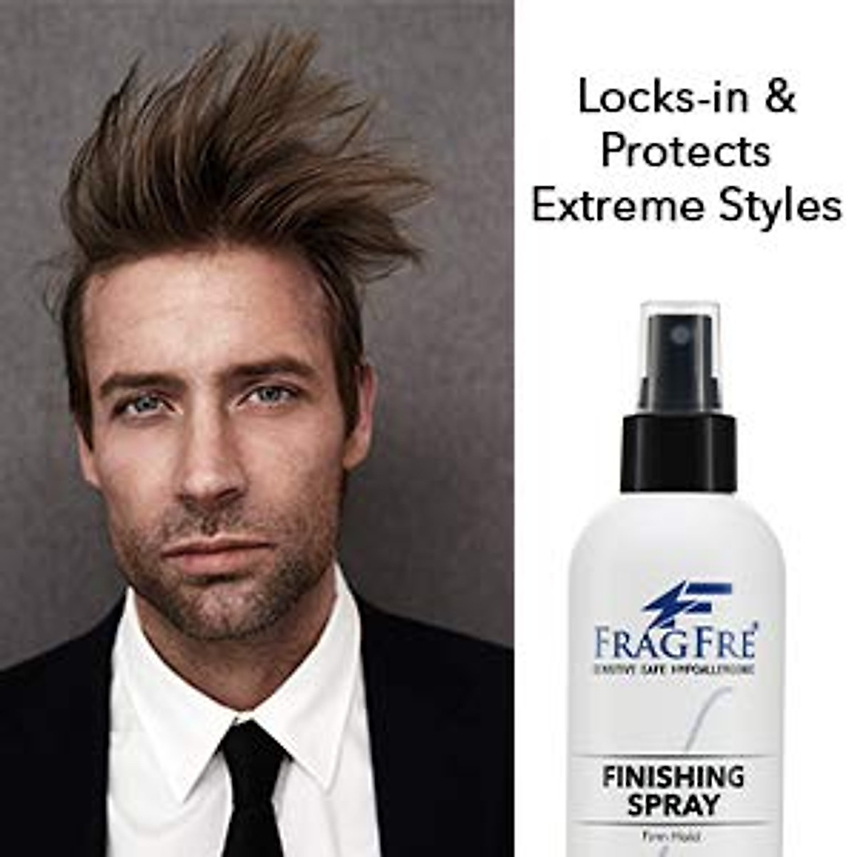 FRAGFRE Hair Finishing Spray Firm Hold 8 oz - Hair Spray for Sensitive Skin - Fragrance Free Hypoallergenic Parabens Free - Holds and Protects Your Styles without Irritations -Vegan No Gluten (1 Pack)