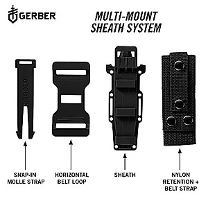 GERBER StrongArm Fixed Blade Knife with Serrated Edge - Black