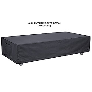 Pyromania Alchemy Outdoor Concrete Fire Pit Table, 60 x 30 Inches - Natural Gas Model in Charcoal Gray Color