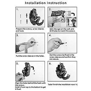 PANDA SUPERSTORE Resin Lifelike Mermaid Sculpture Statue Mounted Towel Key Coat Wall Art Hanging Hook for Bathroom Bedroom Home Office