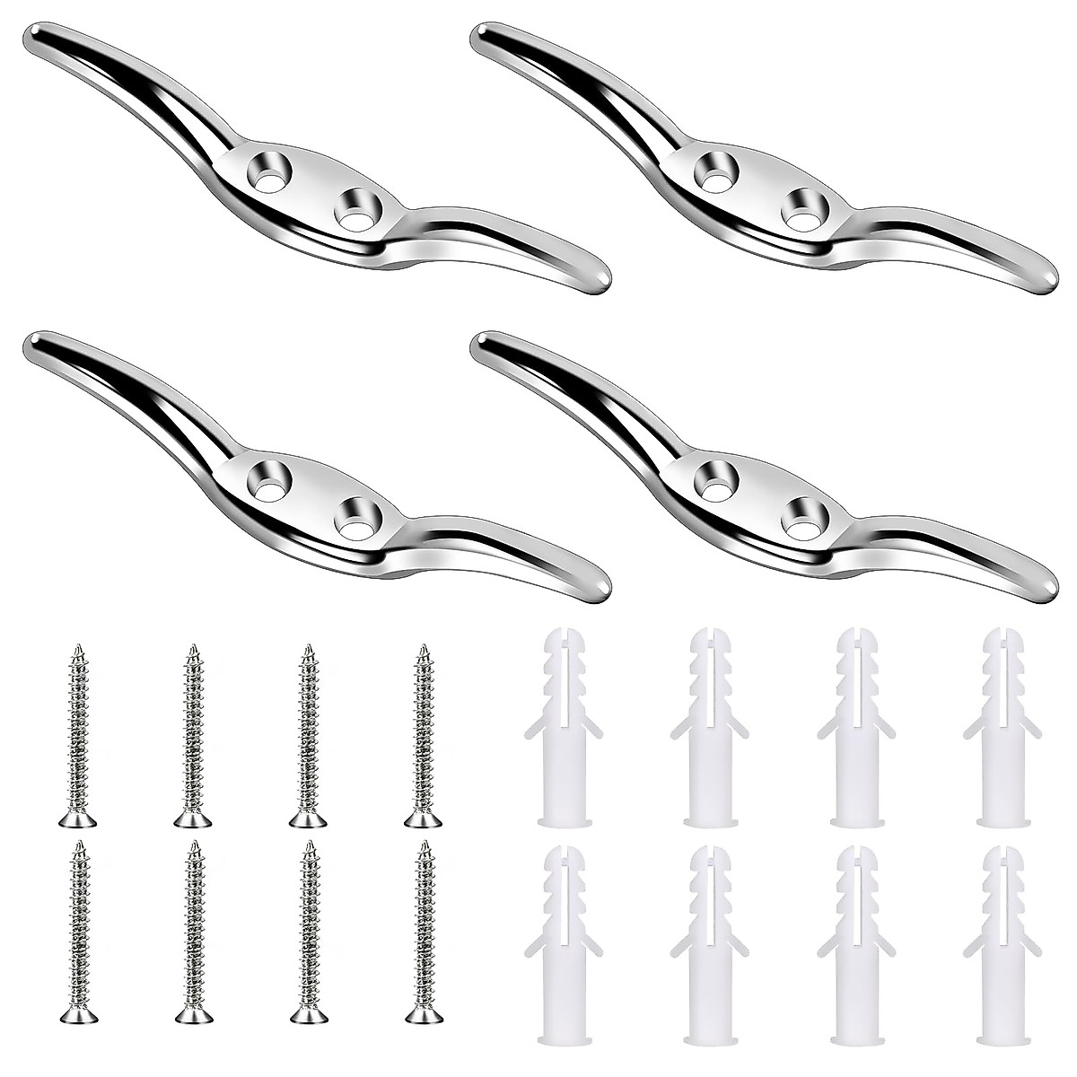 4 Pcs Hook for Blinds Cord,Zinc Alloy Blind Cord Holder with Screws Blind Cord Safety Rope Cleat Window Rope Cleat Hook Blind Accessories Hooks for Home Office Window Blinds Curtains Sun Shades Ropes