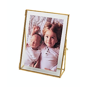 Levilan 5x7 Gold Photo Frame Vintage Style Antique Gold Standing Picture Frames with Pressed Glass, Brass (5 x 7)