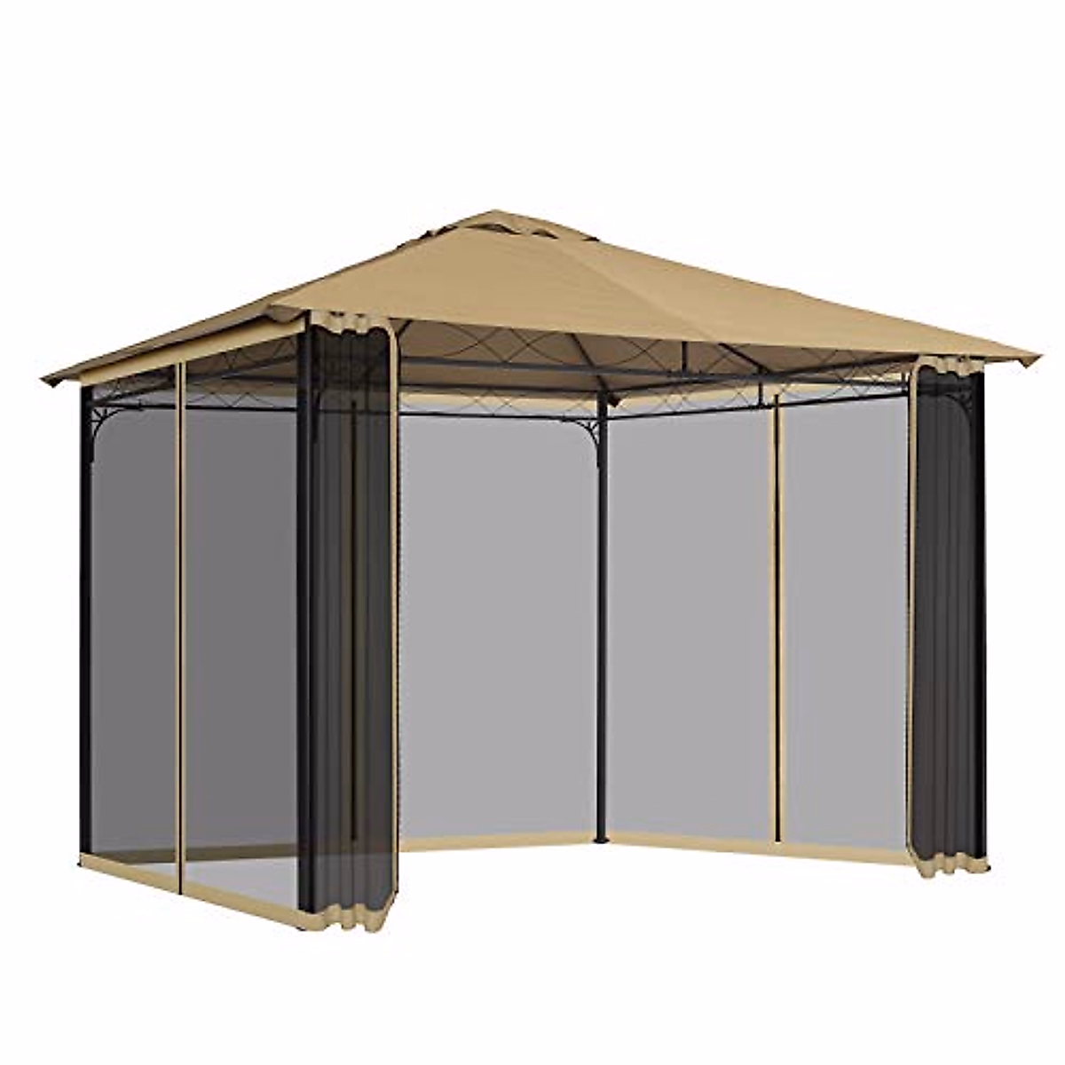 COWVIE Gazebo Netting Screen Replacement Universal 4-Panel Sidewalls 10' x 12' ( Only Netting)