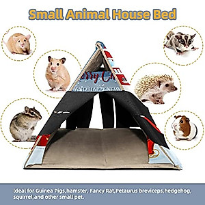 Y-DSIWX Guinea Pig Hideout House Bed, Christmas Santa Riding Sleigh Snow Lighthouse Mountain Rabbit Cave, Squirrel Chinchilla Hamster Hedgehog Nest Cage
