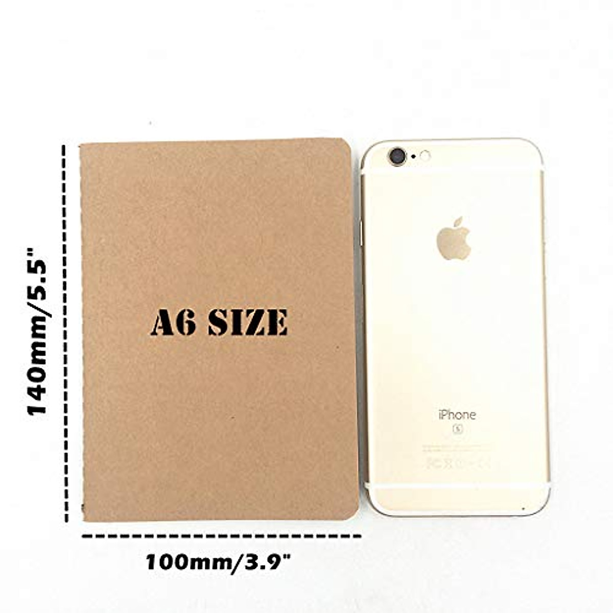 6pcs Travelers' Notebook Thread-bound Journal Diary Memo Pad,A6 Size & 30 sheets(Blank Pages)