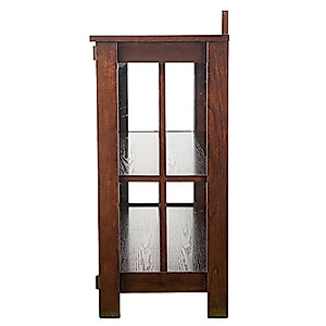 SEI Furniture Camino Mission Sideboard & Curio - Red Washed Expresso Finish w/ Faux Slate - Spacious Design (AMZ0092MC)