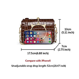 FOXLOVER Small Crossbody Bag for Women Crocodile Leather Shoulder Bag Purse Mini Cute Flap Bags