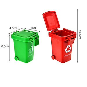 TecUnite Kids 6 Pieces Mini Trash Cans, 7.9 Gallon Capacity, ABS Material, Red, Yellow, Green Colors