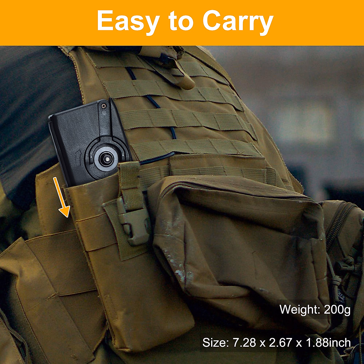 ACTIONUNION Airsoft Tactical Speed Loader for Hand Crank Magazine Quick Loader 1000 Rounds (Black)