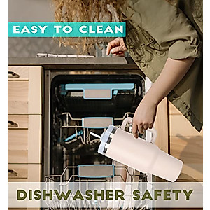 RaepperHan 40oz Car Travel Mug With Handle And Straw Lid | Stainless Steel Insulated Mug | Hot & Cold Drink Mug, Fitness & Sports Mug (Rose red)