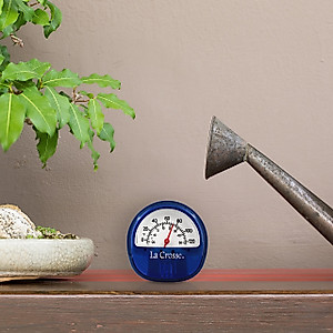 La Crosse 104-106BL Blue Analog Thermometer with Magnetic Back
