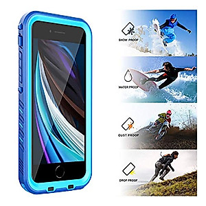SPORTLINK Waterproof Case for iPhone SE 3rd 2022/iPhone SE 2nd 2020/iPhone 7/8 - Full Body Shockproof Dustproof Phone Screen Protector Rugged Waterproof Case for iPhone SE3/SE2/7/8 (Blue)