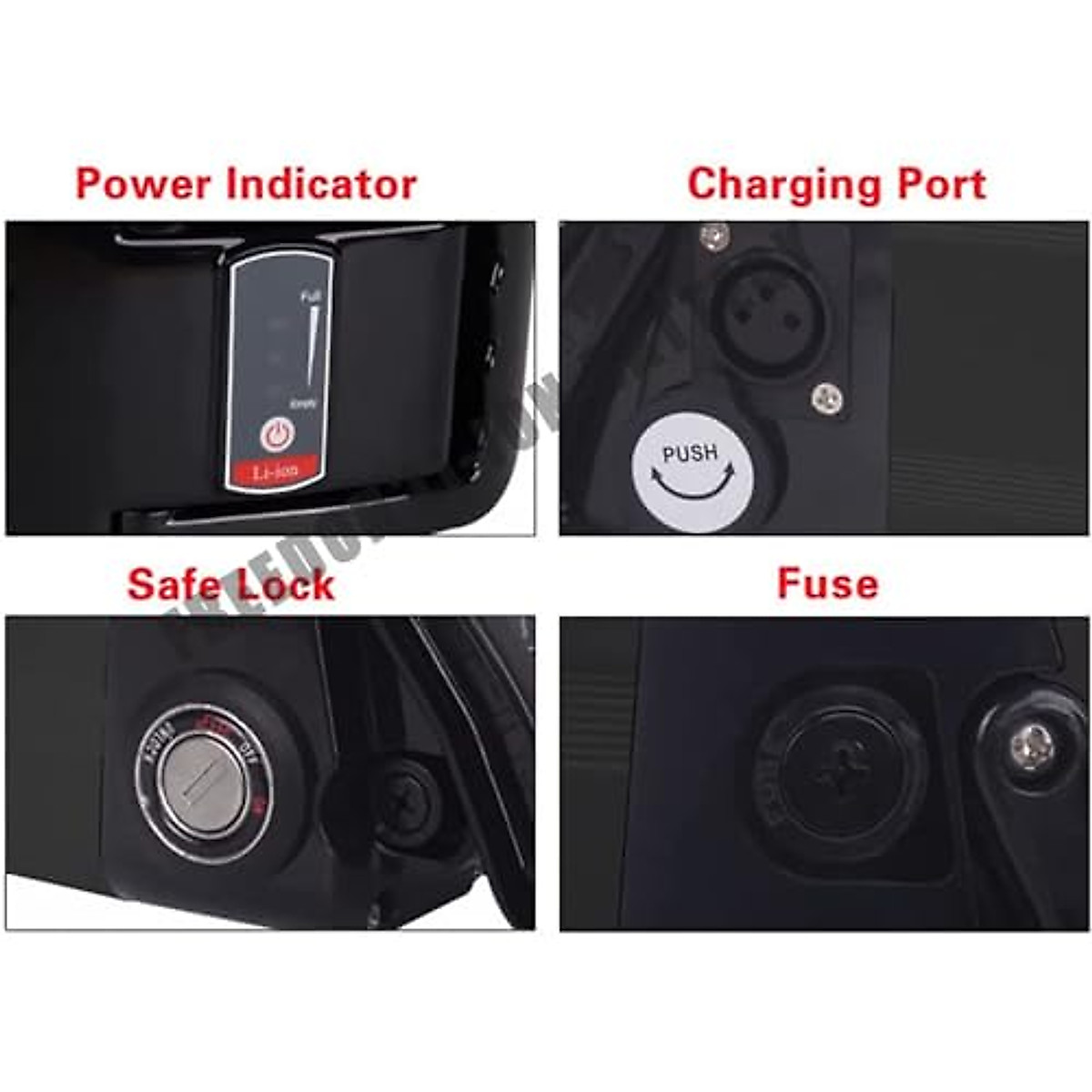 FREEDOH E-Bike Battery 48V Lithium Ion Ebike Battery Pack 8Ah 10Ah 13Ah 15Ah 17.5Ah 20Ah Replacement Li-ion Battery for 250-1000W Motors with Charger,48v,17.5Ah