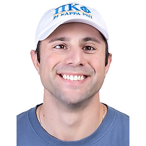 Ann Arbor T-shirt Co. Pi Kappa Phi | Classic Pi Kapp Fraternity Line PKP Baseball Rush Frat Hat Cap White