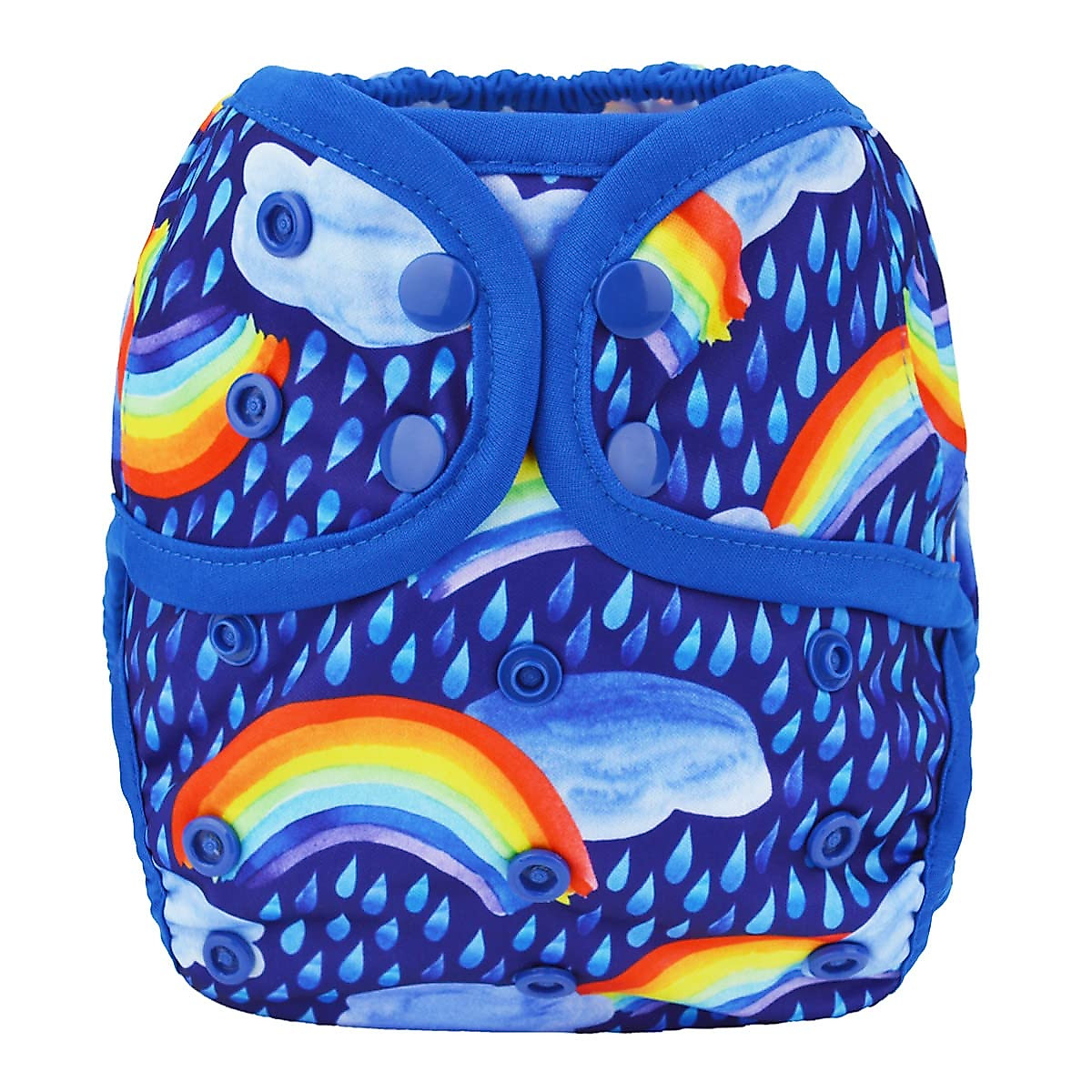 Sigzagor Baby Diaper Cover Nappy One Size 8lbs to 36lbs (Rainbows Rains Clouds)