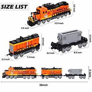 BRICK STORY City Cargo Train Building Set, BNSF Freight Trains Model, Steam Locomotive Train Building Blocks Toys, Gift Trains for Boys&Girls Kids Aged 8-14, 635 Pieces