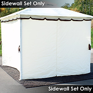 Sunnydaze Gazebo 4-Piece Sidewall Set - Outdoor 80 Inches Tall x 103 Inches Wide Polyester Fabric Gazebo Curtains Only - Provides Shade and Privacy - Replacement Sidewall Set - Cream