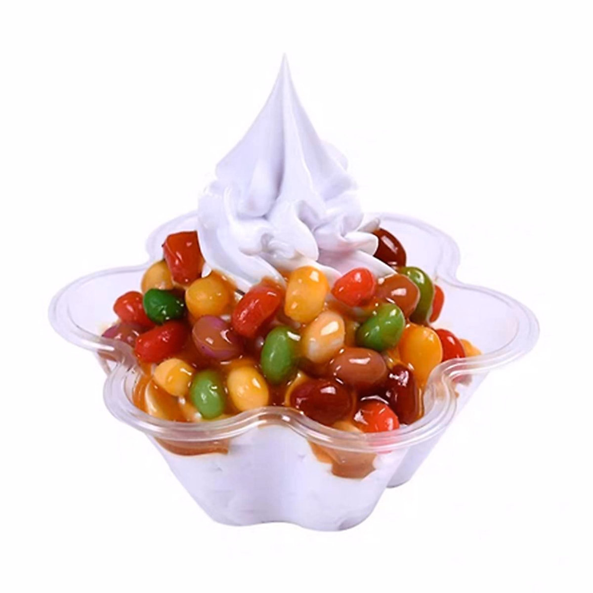 QX 60 Pieces 210ml Clear Plastic Ice Cream Dessert Bowls Disposable Flower Shape Dessert Cups Cake Snack Bowl Sundae Bowl Plastic Dessert Bowl Salad Appetizer Serving Bowl Party Favor Wedding Bowl