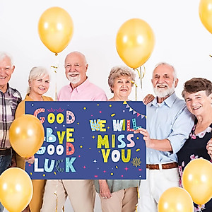 We Will Miss You Card,Farewell Party Decorations, Jumbo Farewell Card With Envelope, Going Away Gift for Coworker Men Women, Goodbye Good Luck Retirement Card Guest Book Party Supplies (14x22iinch)