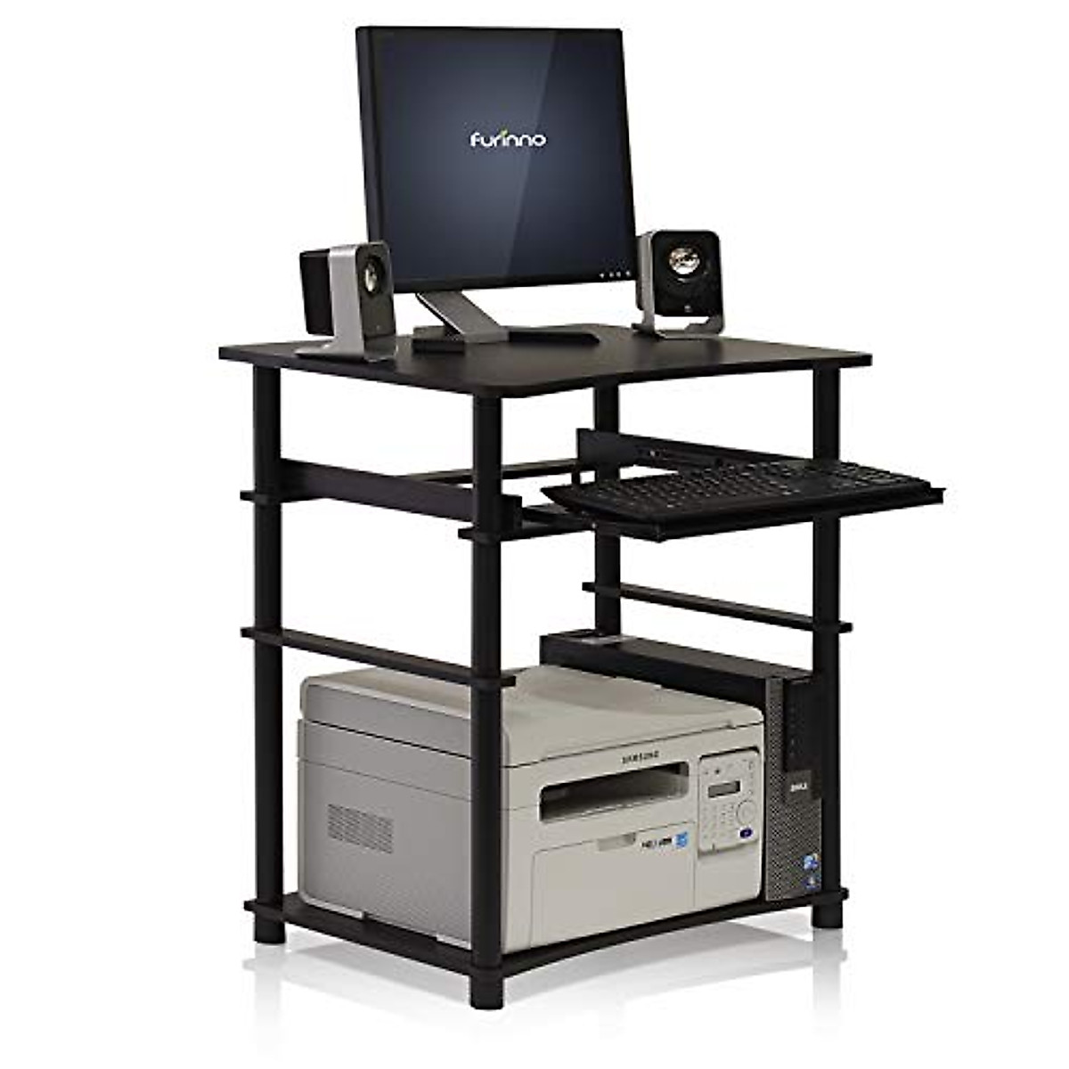 Furinno Home Computer Desk, Espresso/Black