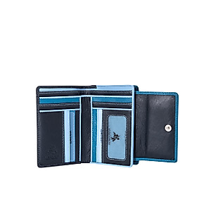 Visconti RB98 Multi Colored Soft Leather Ladies/Girls Compact Bifold Wallet & Purse (Blue)