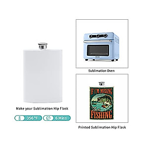 PYD Life Sublimation Stainless Steel Hip Flask Blanks White 8 OZ for Liquor,Leakproof Drinking Camping Pocket Wine Flask,Christmas Birthday Gifts 4 Pack