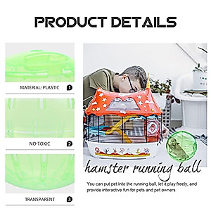 ULTECHNOVO Hamster Ball, Hamster Running Ball 10cm Transparent Run Exercise Ball Portable Mini Ball Hamster Plaything Toy Pets Cage Accessories for Small Animal Pets