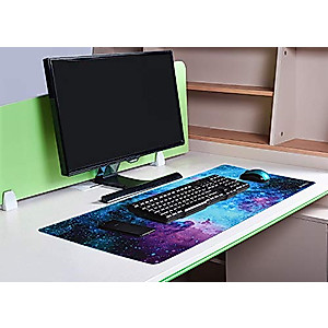 iKammo Large Galaxy Desk Mat Mouse Pad Big DeskPad Desk Cover Extended Cute Computer Mouse Pad XXL Big Office Desk Mouse Mat/Pad with Waterproof Surface-Optimized Gaming Surface (XXL-038, Blue Galaxy)