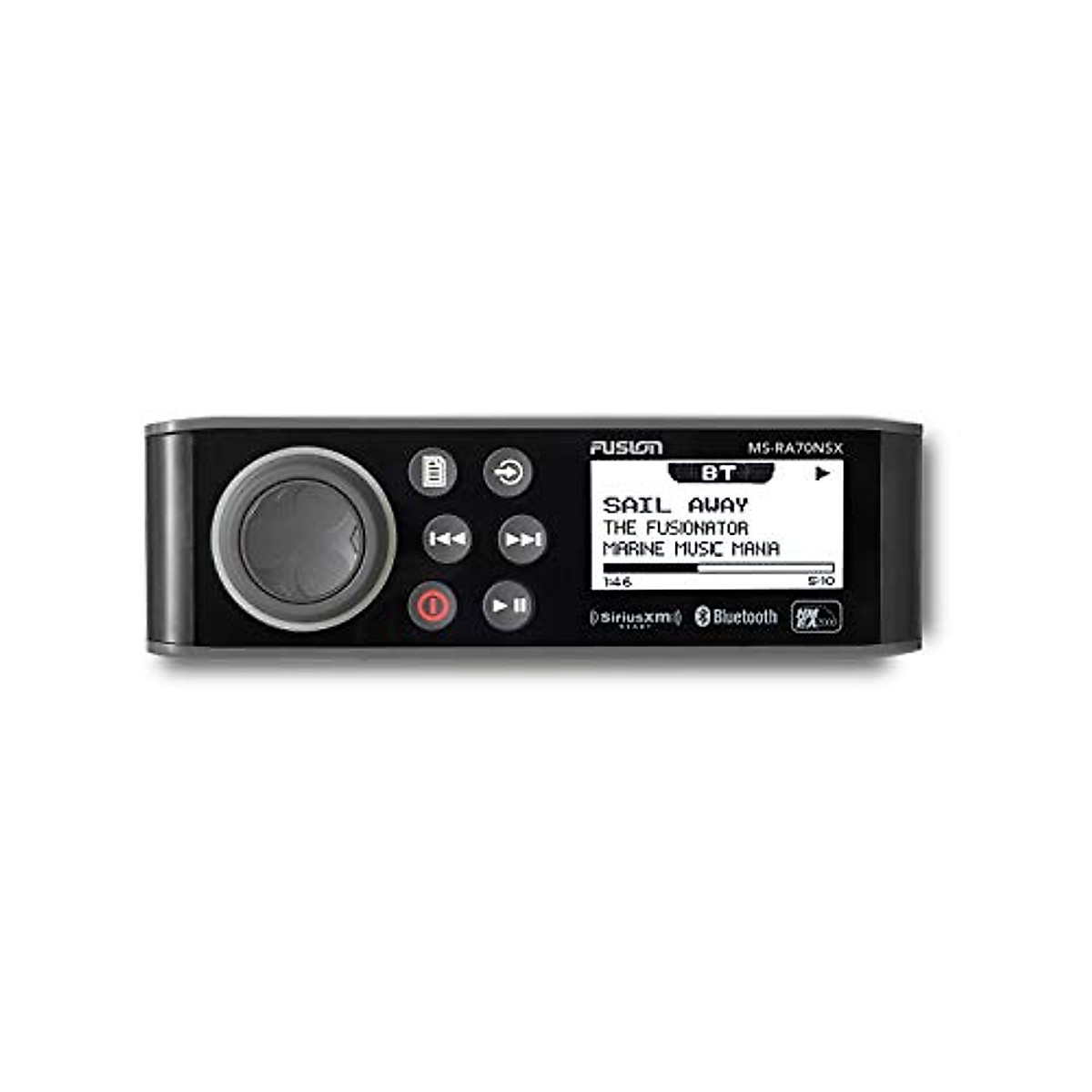 Fusion MS-RA70NSX Marine AM/FM/BT/NEMA2000 Stereo with 2 Pair Wet Sounds Recon 6-S High Output 6.5" Marine Coaxial Speakers, Silver Grill